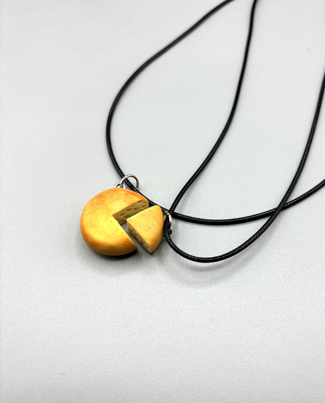 Wheel of Cheese With Slice Friendship Necklace, Interlocking Necklaces ...