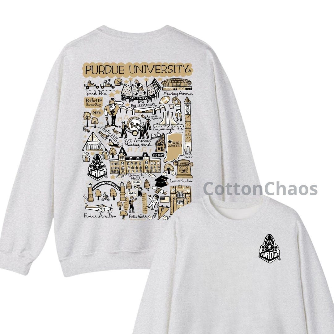 Purdue University Hand Sketched Graphic Shirt, College Boiler UP Merch ...