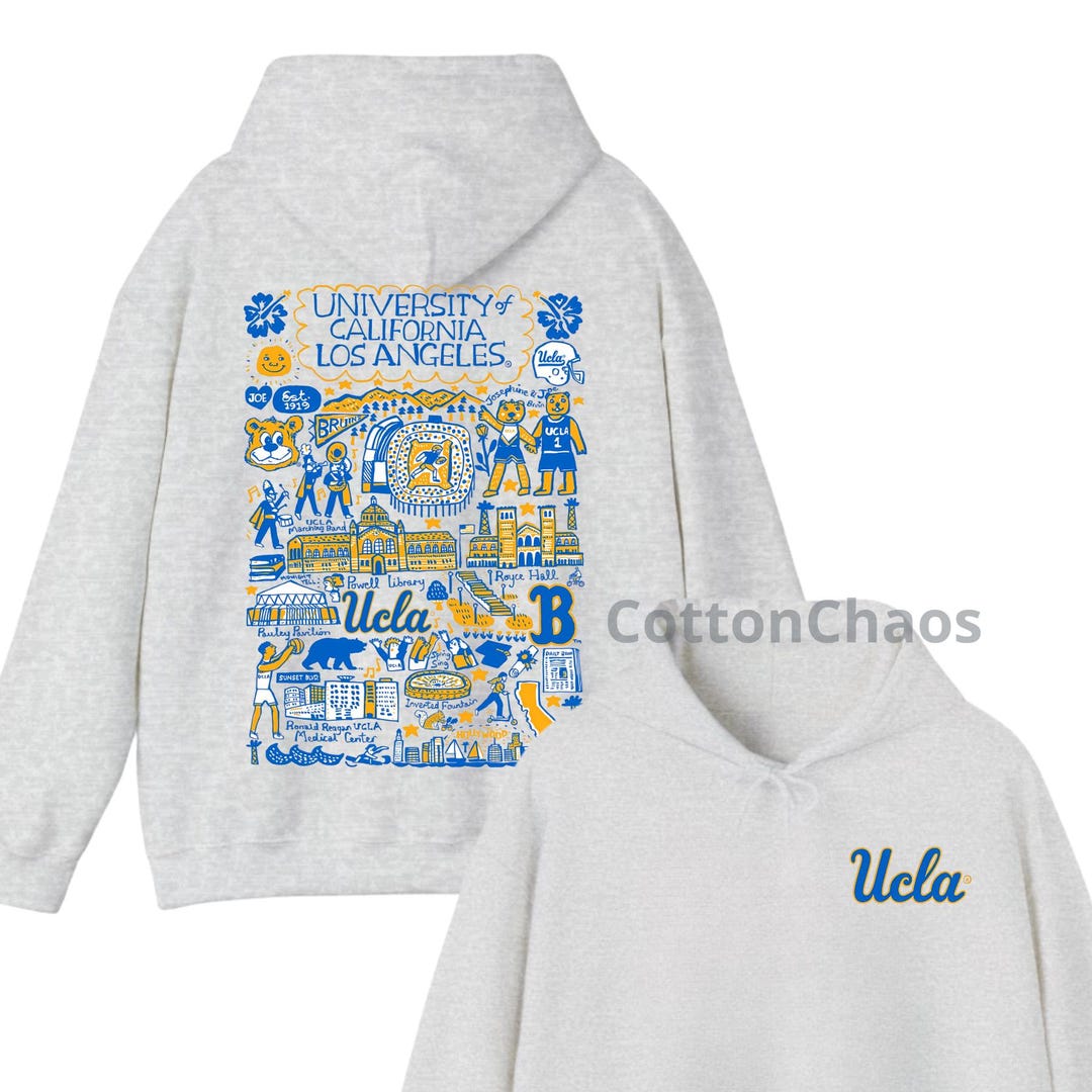 University of California LA Hand Sketched Graphic Shirt, College UCLA ...