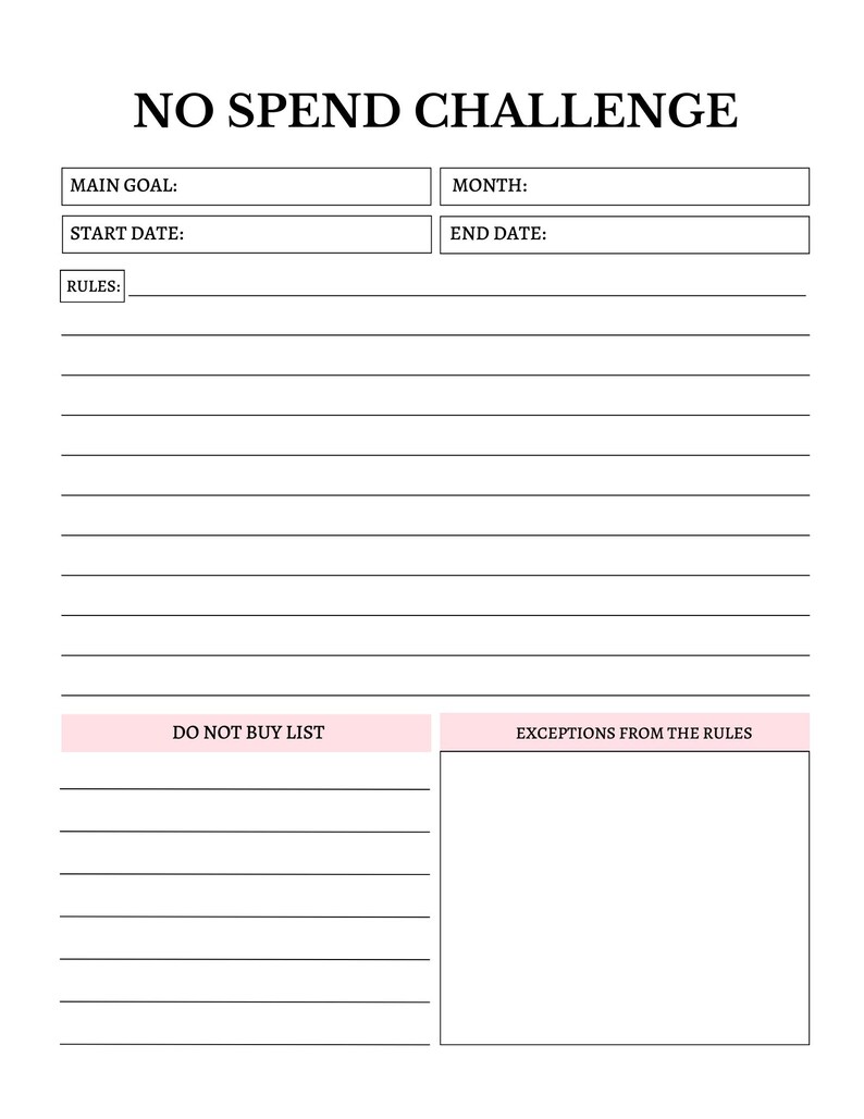 Printable Budget Planner | Monthly & Weekly Budget Sheets | No Spend ...
