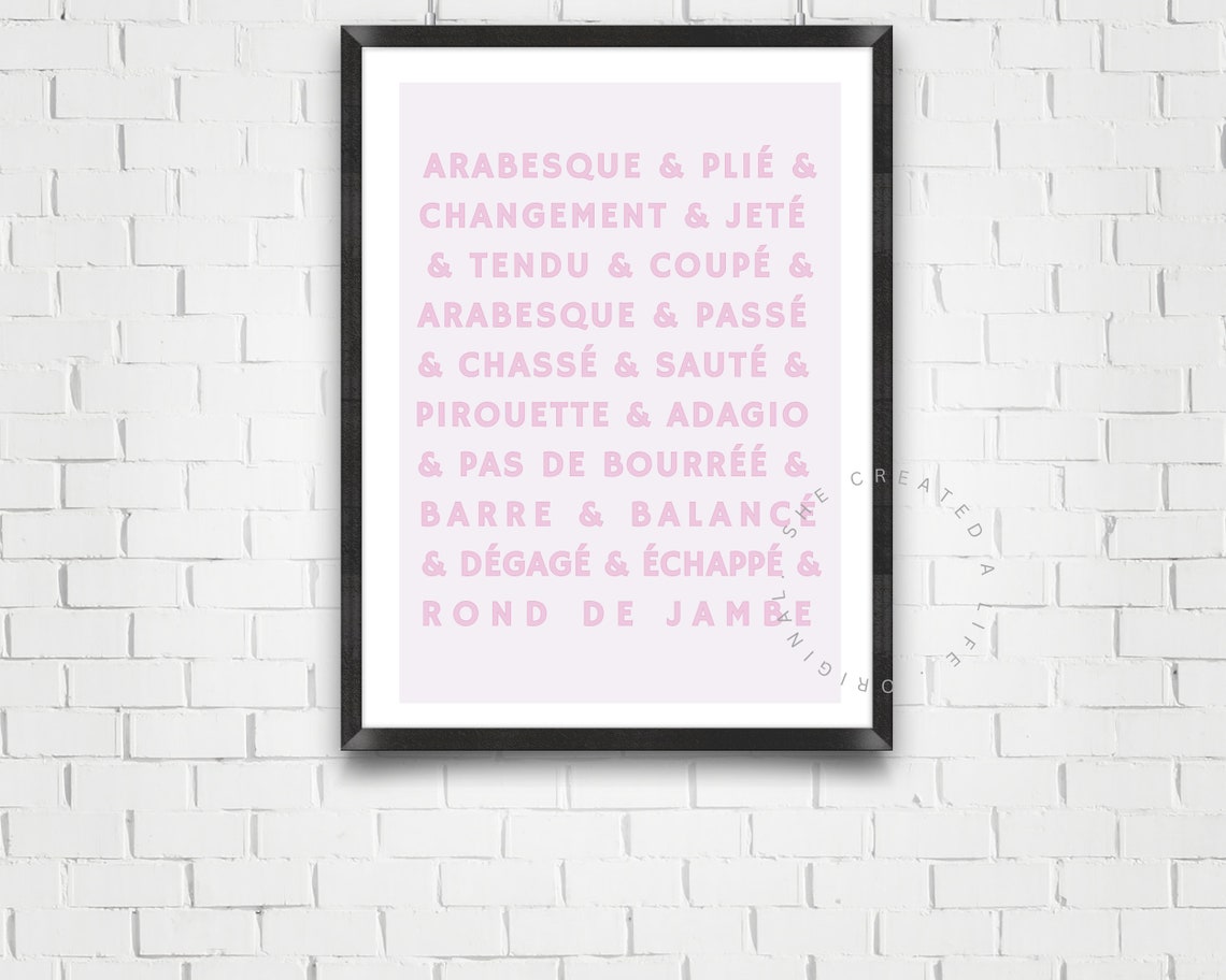 Ballet Positions, Ballet Gift, Ballerina Birthday, Ballet Dancer Wall ...