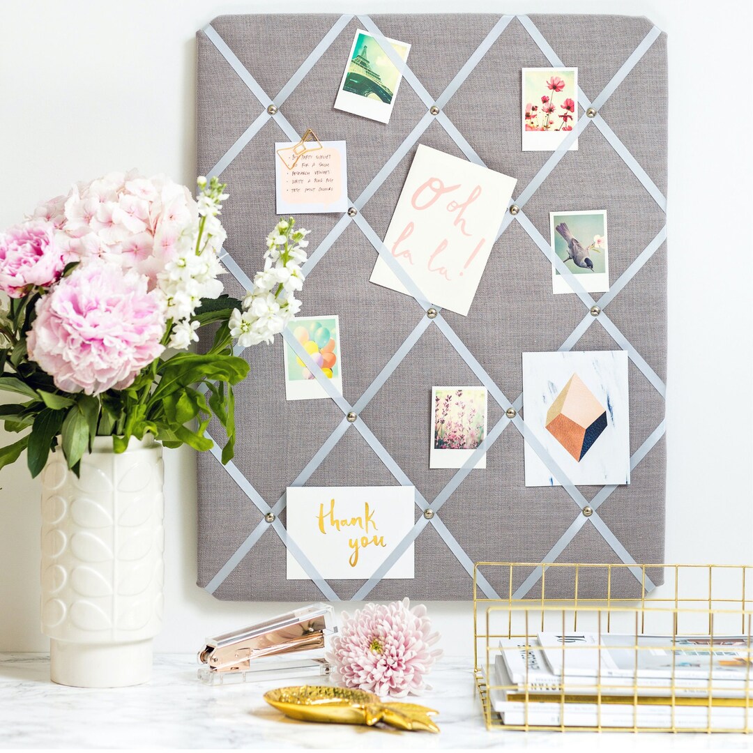 Pin Board/notice Board grey Linen Fabric With Chrome - Etsy Canada