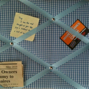 Pin Board/notice Board blue Gingham Message,memo,bulletin Board - Etsy
