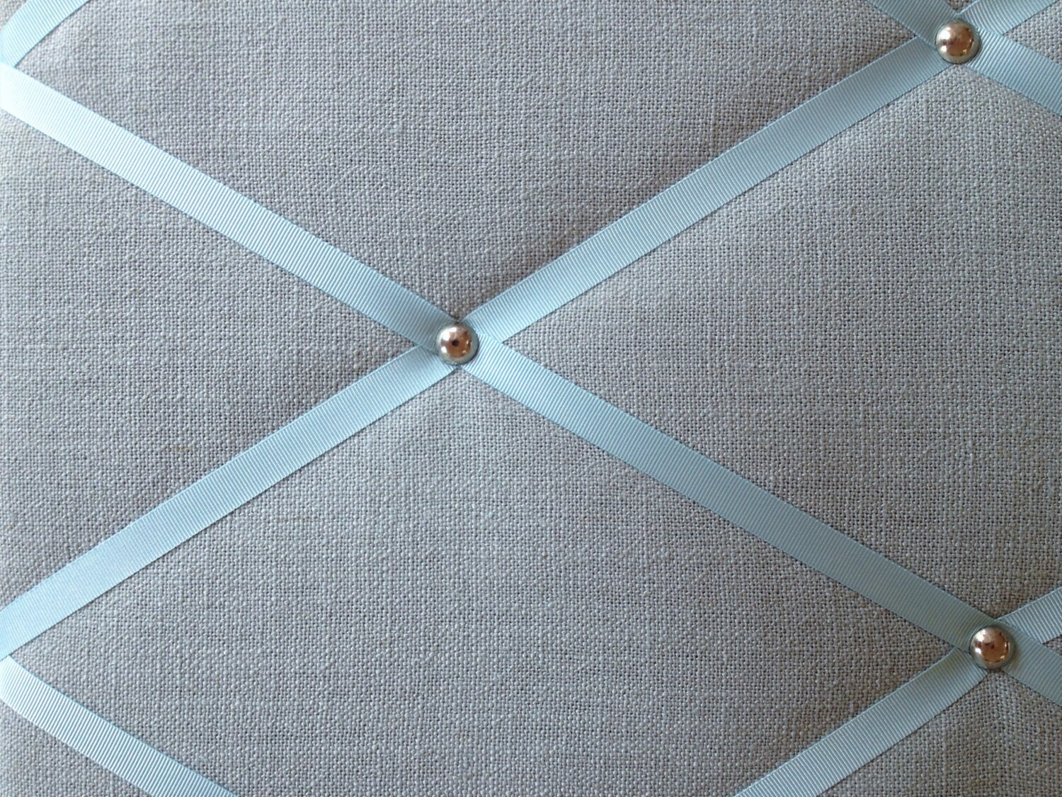 Pin Board/notice Board "duck Egg Blue Linen Fabric With Chrome Trim ...