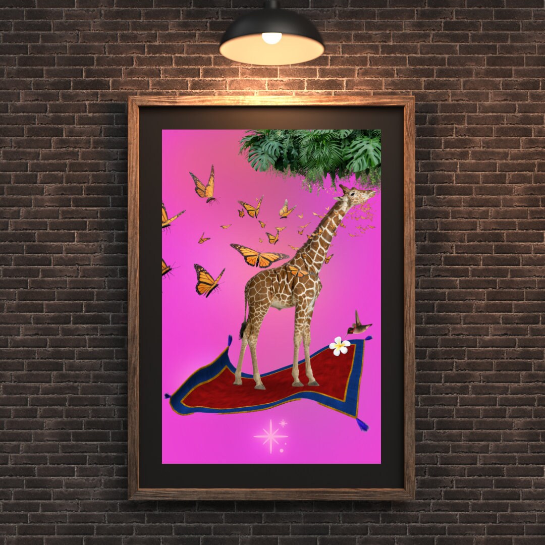 Giraffe| Giraffe Art | Tropical Art Print | Girly Art | Downloadable ...