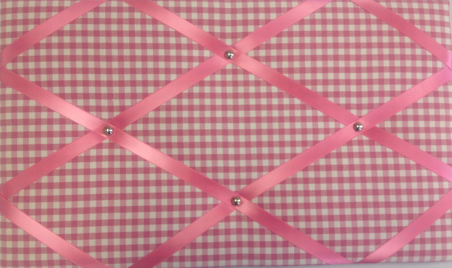 Pin Board/notice Board "pink Gigham" Message,memo,bulletin Board - Etsy
