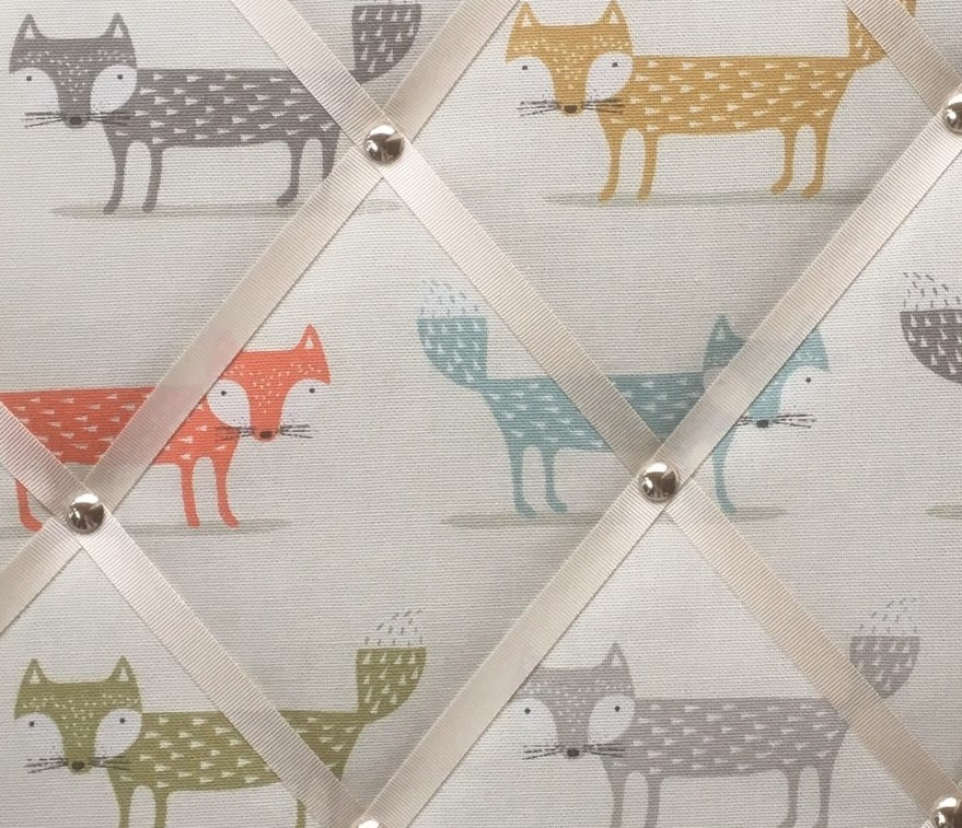 Pin Board/notice Board fox Fabric With Chrome Trim - Etsy