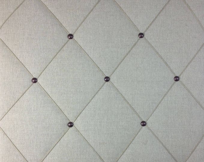 Pin Board/notice Board "natural Linen Fabric' With Twine & Bronze Trim ...