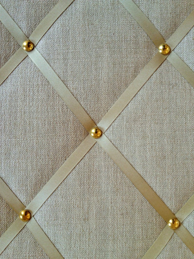 Pin Board/notice Board "gold Linen Fabric With Gold Trim" Message,memo ...