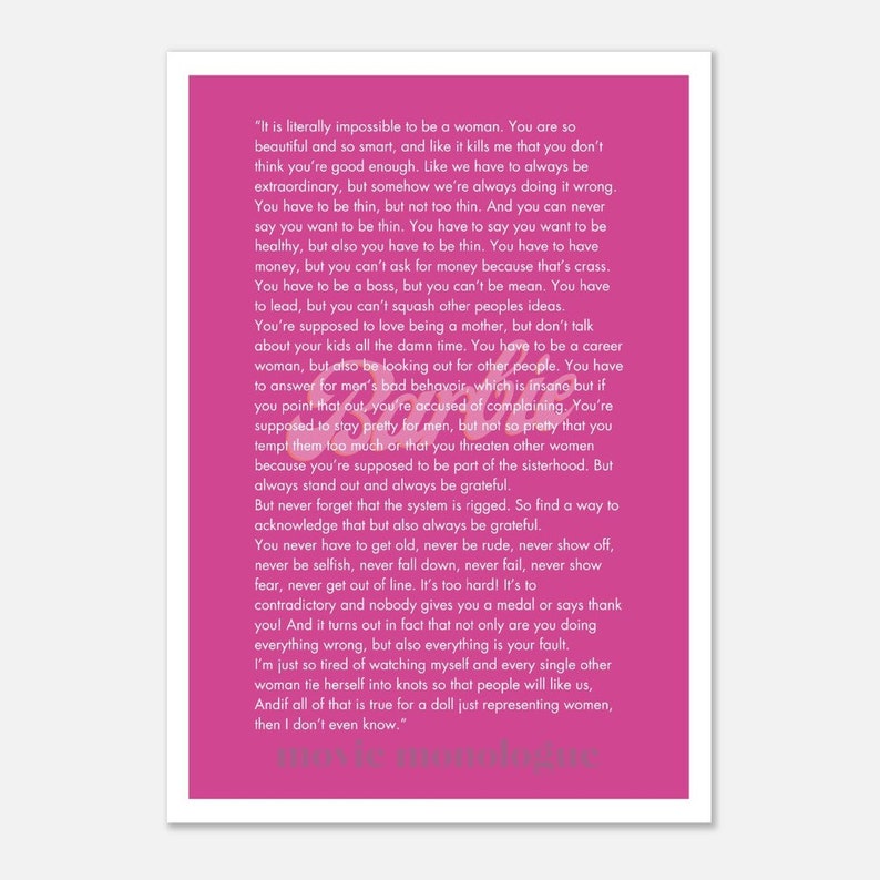 Barbie Art | Barbie Monologue | Glorias Speech Barbie | Barbie Movie ...