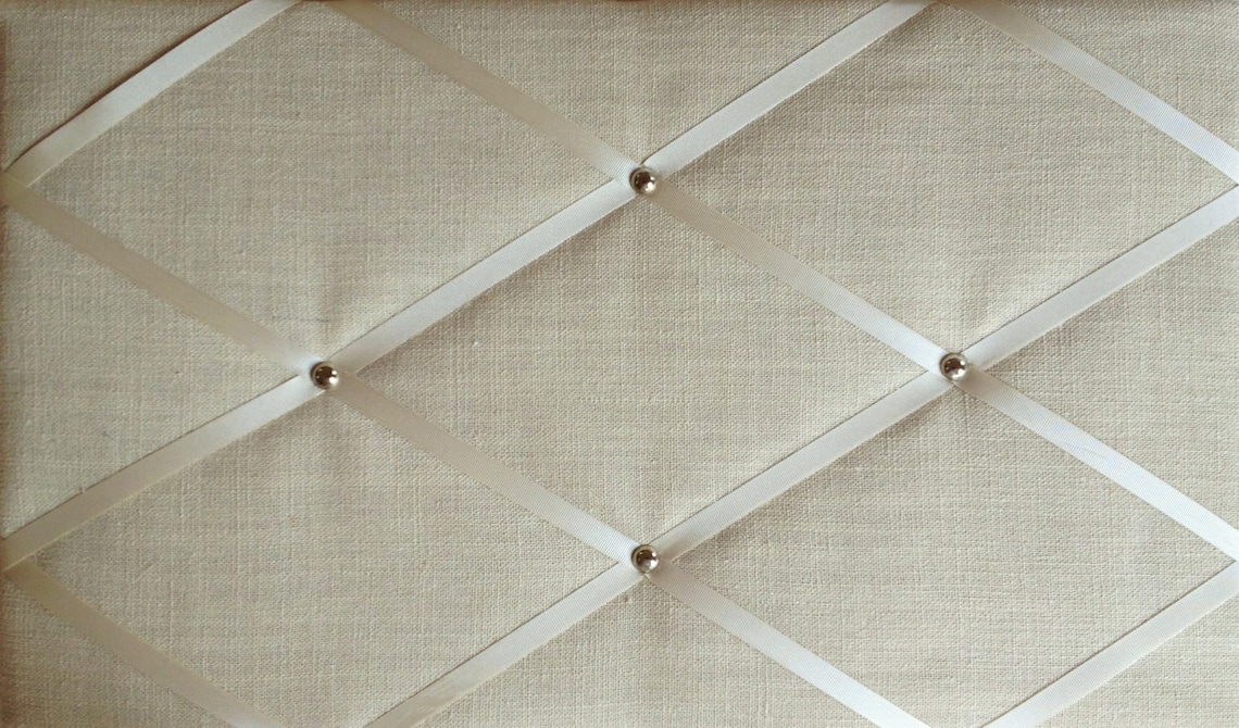 Pin Board/notice Board ivory Linen Fabric With Chrome Trim Message ...