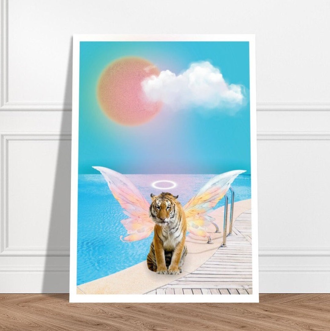 Tiger Lily | Unframed Print | Angel Art | Tiger Art Print | Girly Art ...