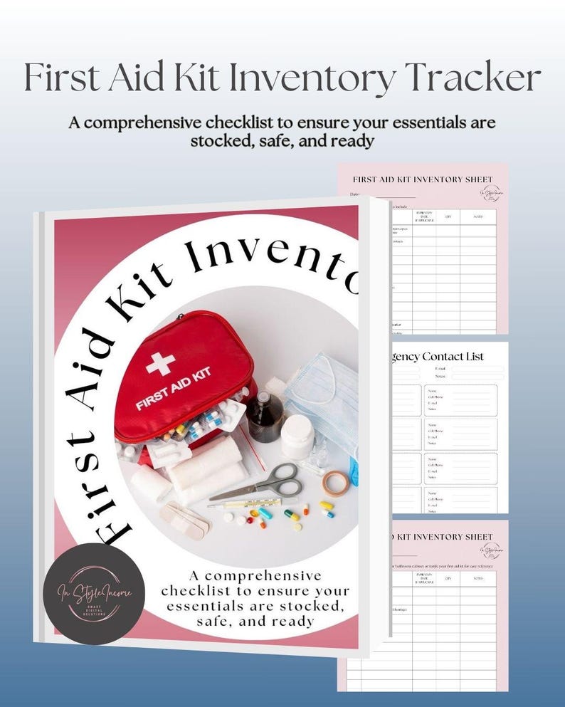 First Aid Kit Inventory Tracker Printable | Emergency Prep Checklist ...