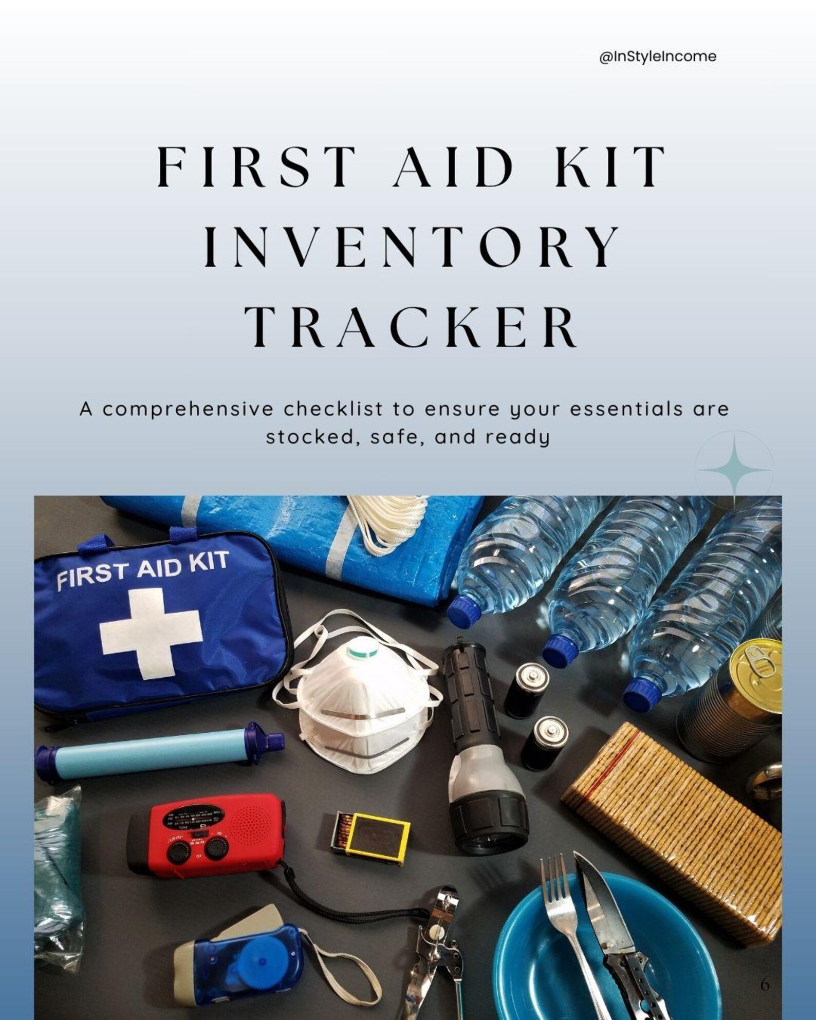 First Aid Kit Inventory Tracker Printable | Emergency Prep Checklist ...