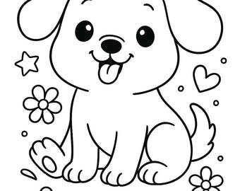 Cowboy Puppy, Coloring Page, Coloring Activity, Summer Activity, Kids ...