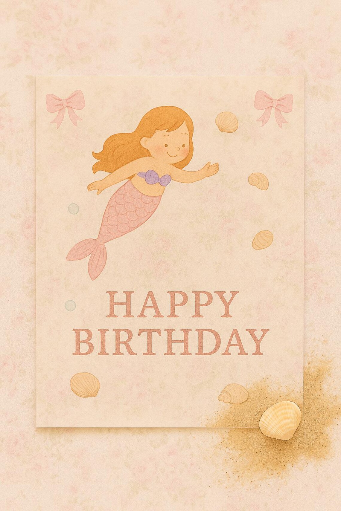 Mermaid Birthday Card for Girls | Printable Under the Sea Greeting Card ...