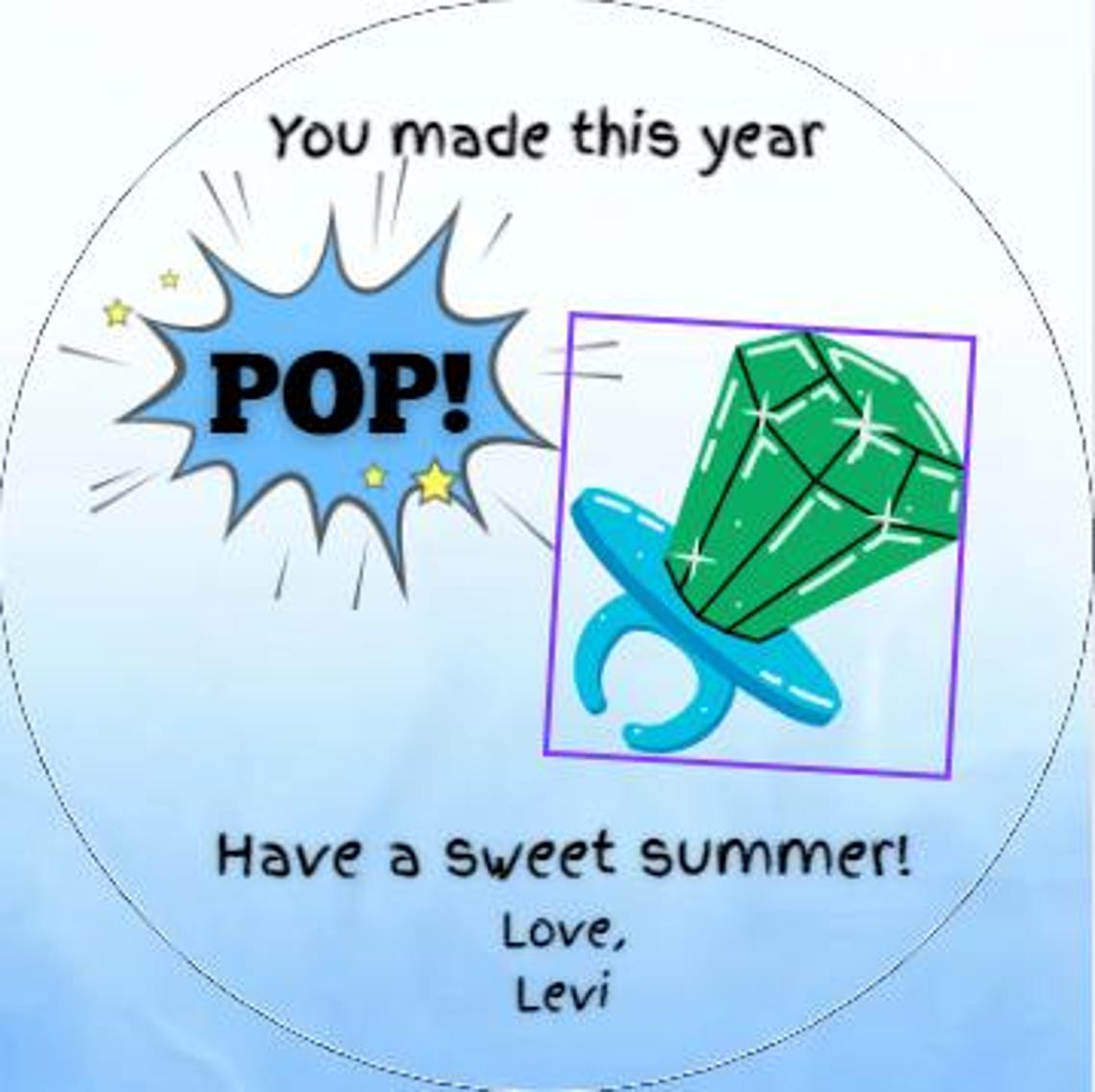 Editable Ring Pop Gift Tag – End of Year Student Gift | “you Made This ...