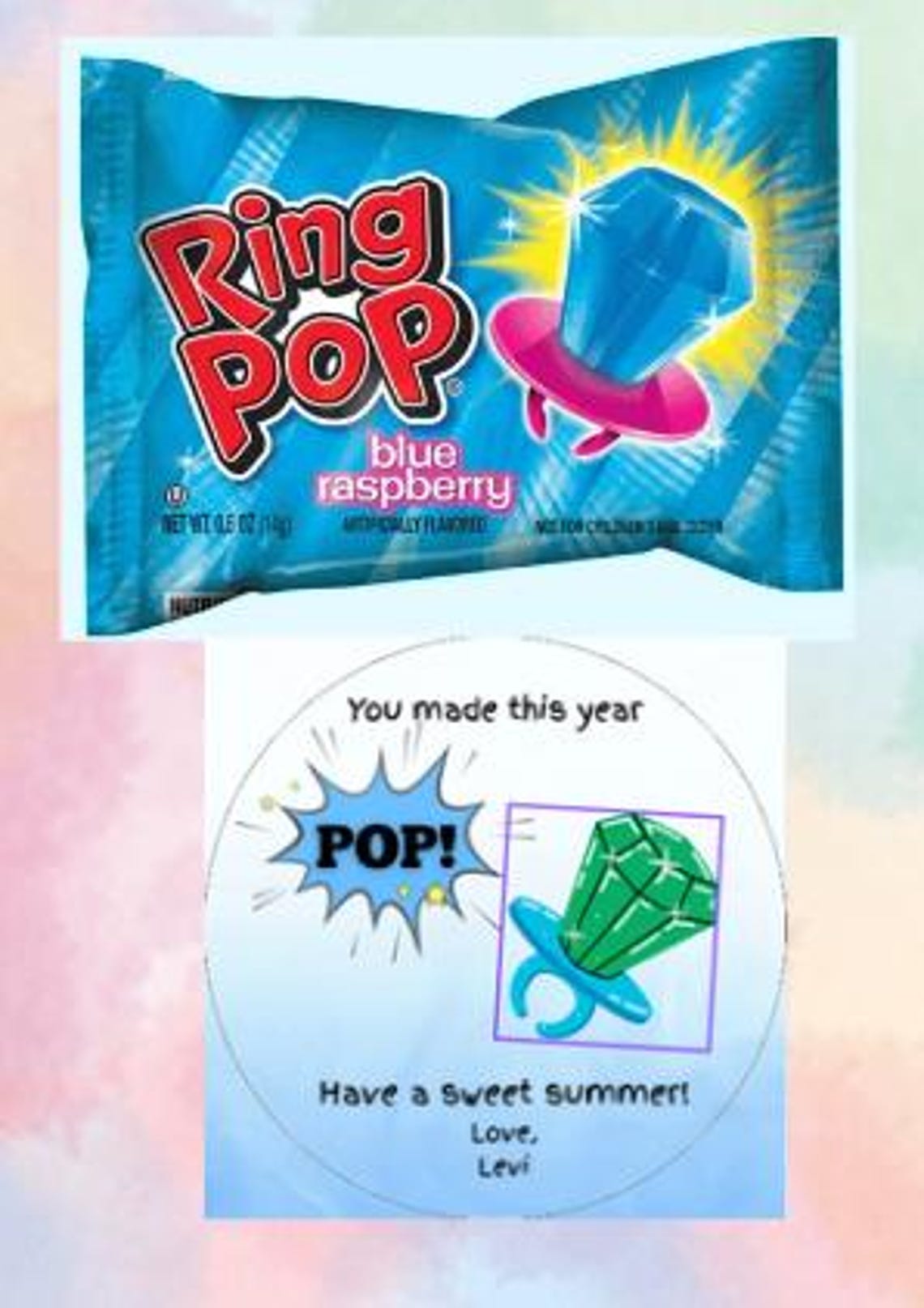Editable Ring Pop Gift Tag – End of Year Student Gift | “you Made This ...