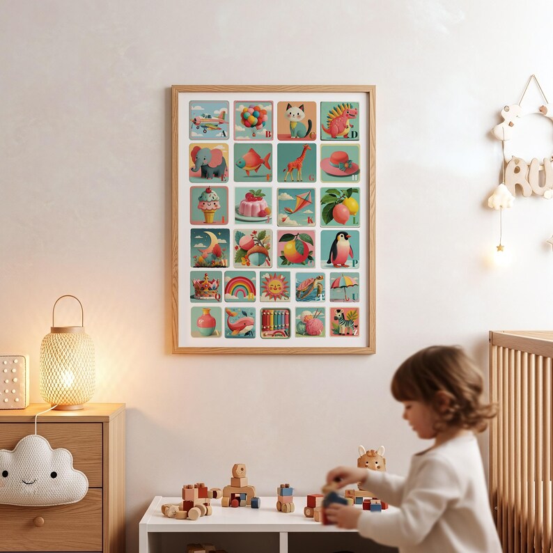 Cool Kids A-Z Alphabet Poster, ABC Wall Art, Colorful Nursery Print ...