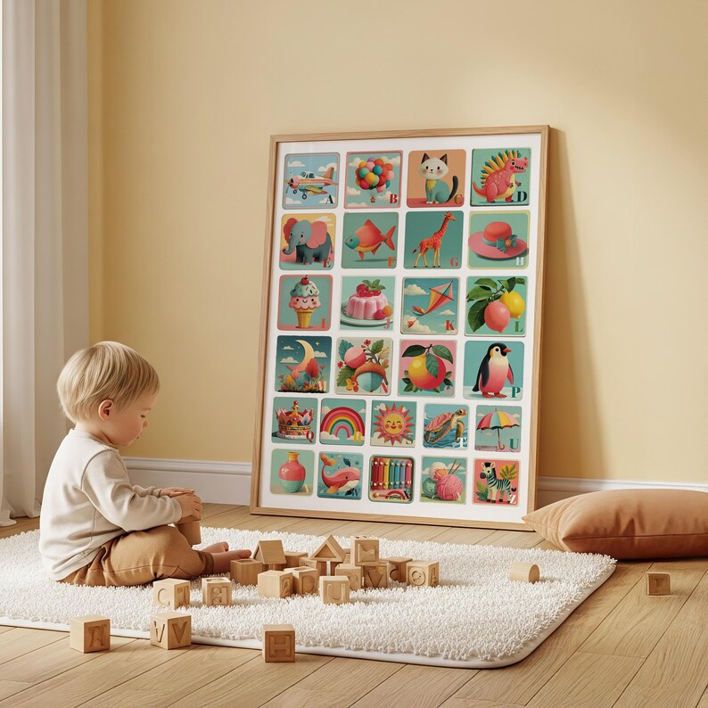 Cool Kids A-Z Alphabet Poster, ABC Wall Art, Colorful Nursery Print ...