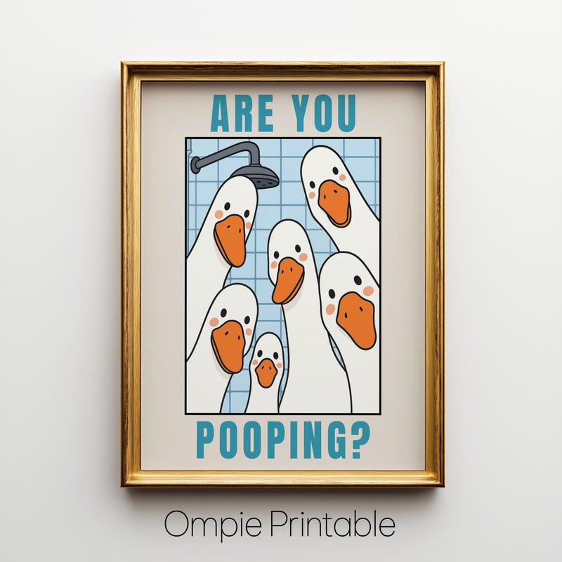 Funny Goose Bathroom Poster - Etsy UK