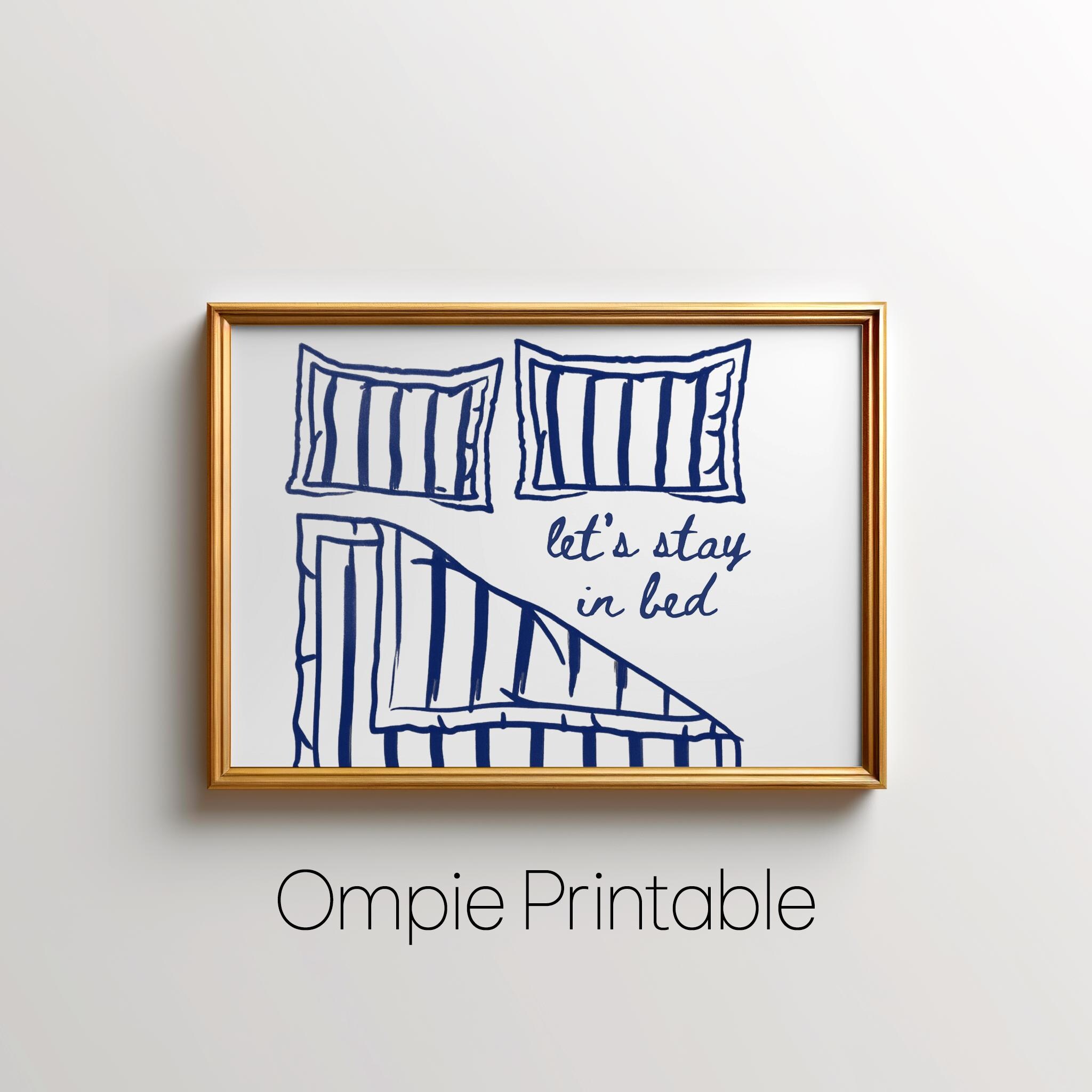 Tay in Bed Horizontal Wall Art, Minimalist Bedroom Poster Printable ...