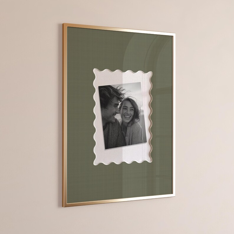 Custom Photo Frame Printable, Personalized Wall Art, Rounded Wooden ...