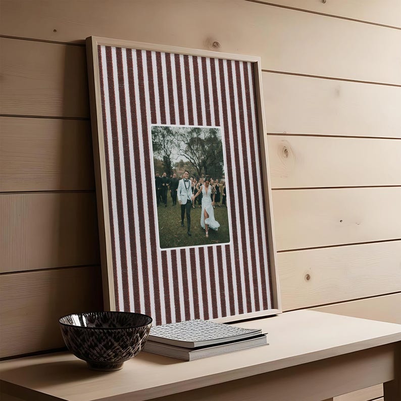 Striped Fabric Photo Frame Set: Personalized Picture Display (digital ...