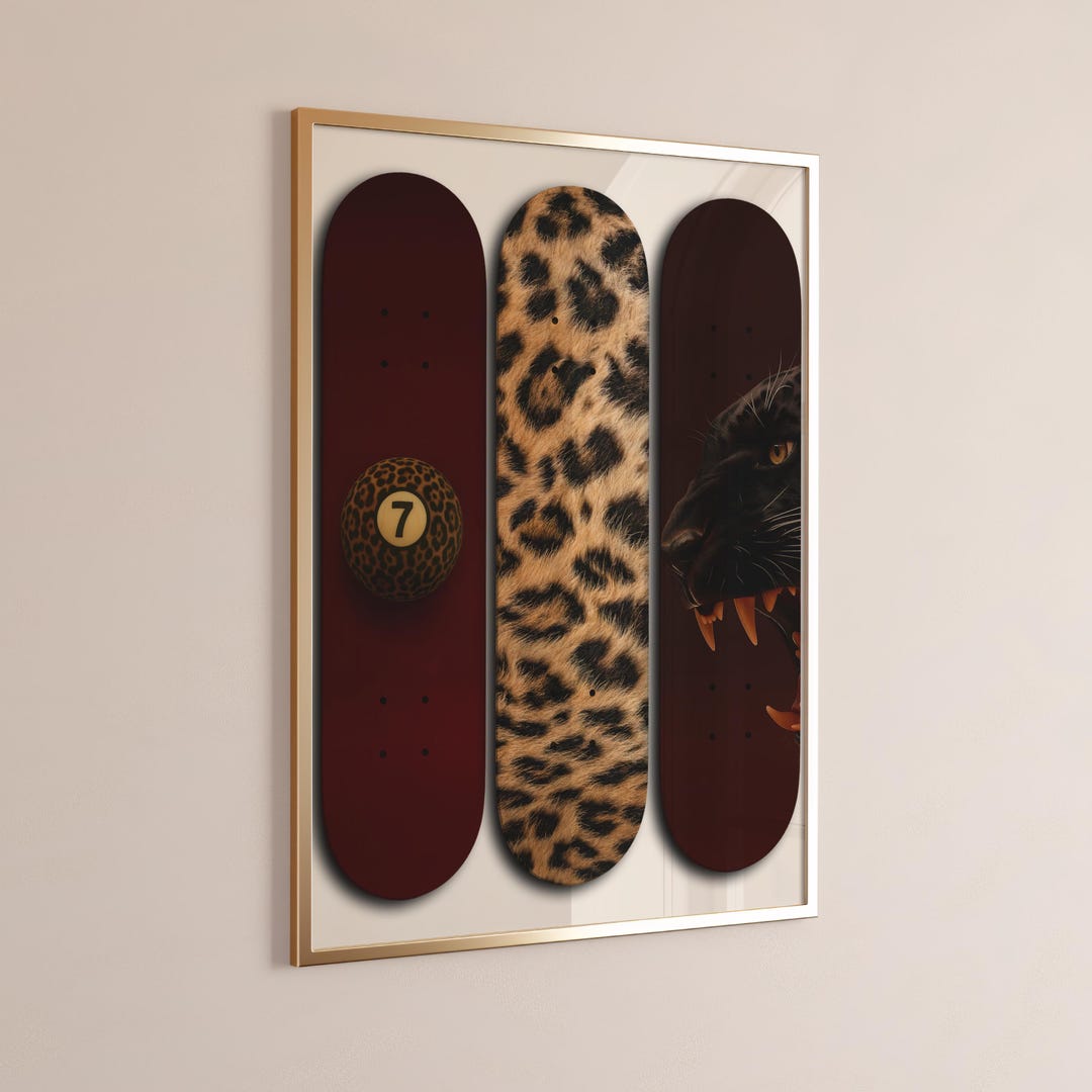 8 Ball Leopard Skateboard Print: Trendy Girly Room Decor (digital ...