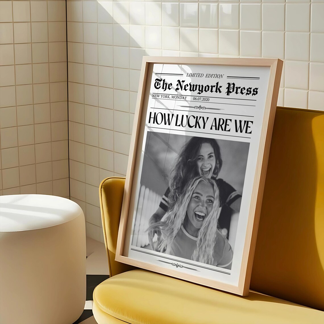 How Lucky Are We Custom Newspaper Print, Personalized College Dorm ...