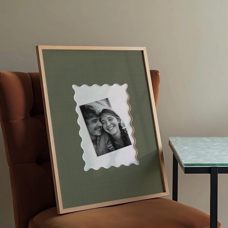 Custom Photo Frame Printable, Personalized Wall Art, Rounded Wooden ...