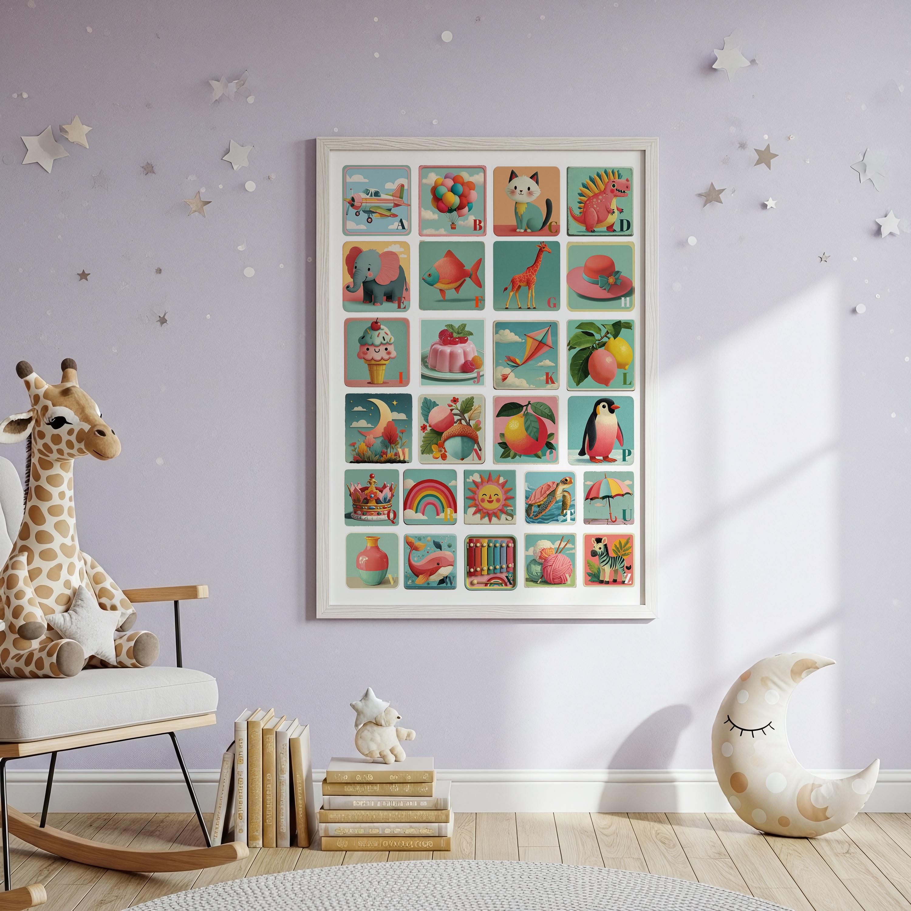 Cool Kids A-Z Alphabet Poster, ABC Wall Art, Colorful Nursery Print ...