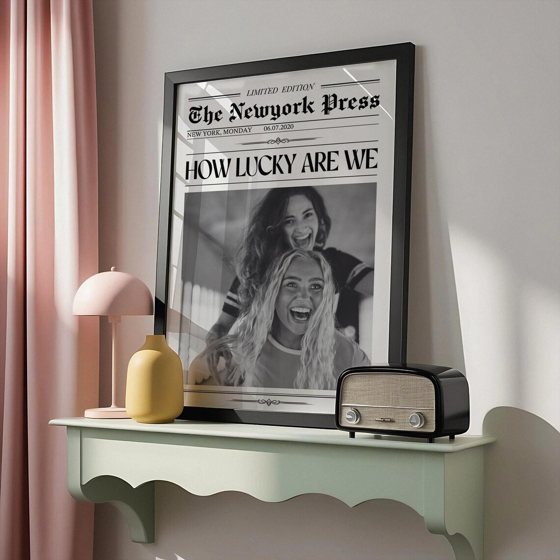 How Lucky Are We Custom Newspaper Print, Personalized College Dorm ...
