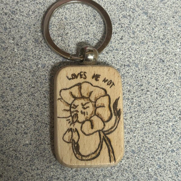 Wood Burned Keychain - Etsy