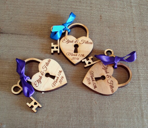 140 Heart and Skeleton Key Wedding Favors Love Lock Custom | Etsy