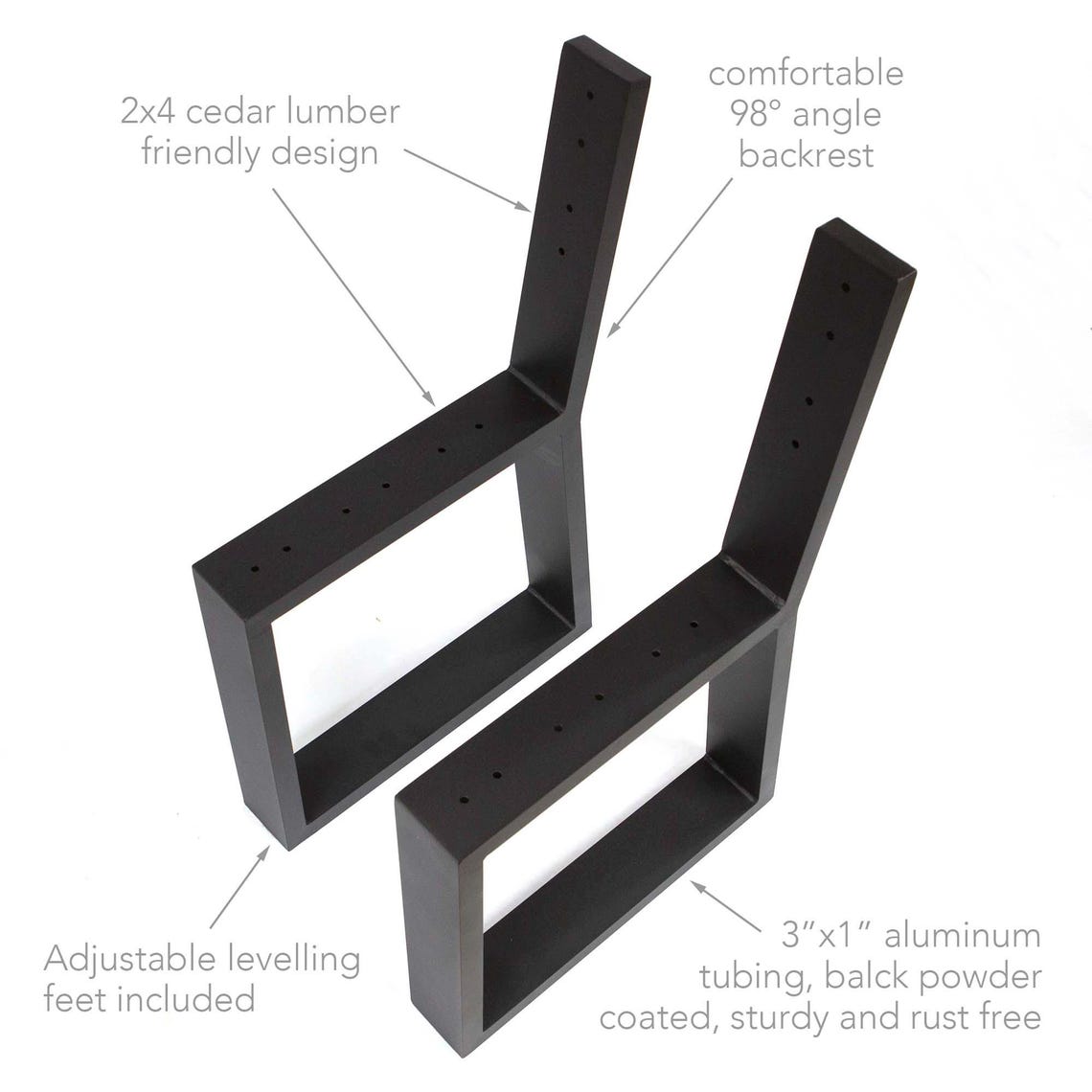Aluminum Trapezoid Shaped Bench Legs With Backrest - Etsy