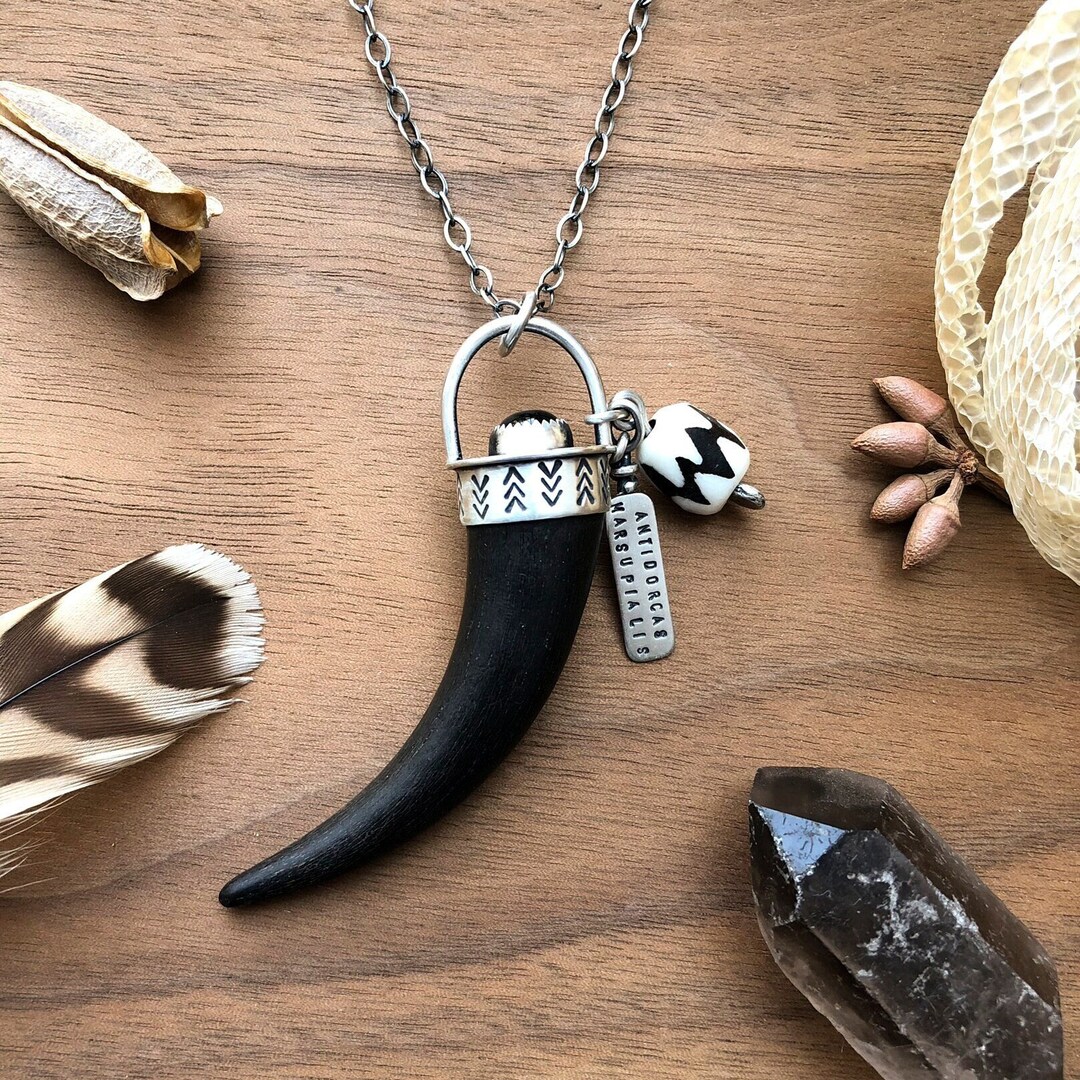 South African Springbok Springbuck Horn Tip Geometric Pattern Talisman ...