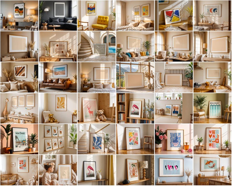 700 Frame Mockup PSD Bundle, Wall Art & Poster Display, Photoshop Smart ...