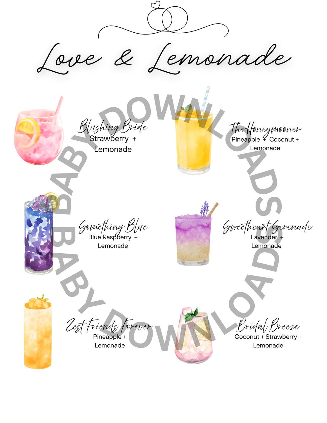 Bridal Shower Lemonade Bar Menu - Etsy