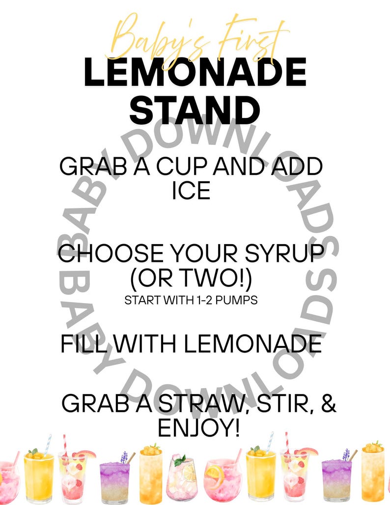 Lemonade Stand Instructions: Baby Shower Event (digital Download) - Etsy