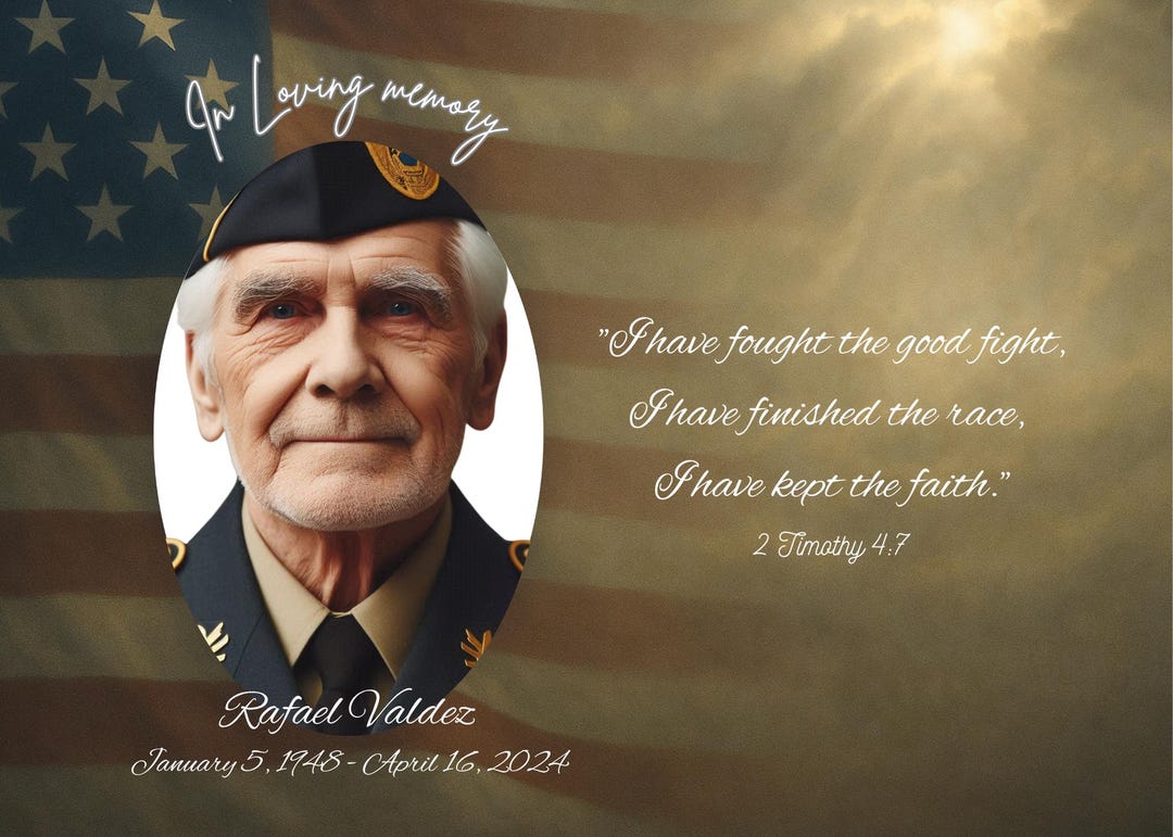 Veteran Memorial Prayer Card Template: Military in Loving Memory ...