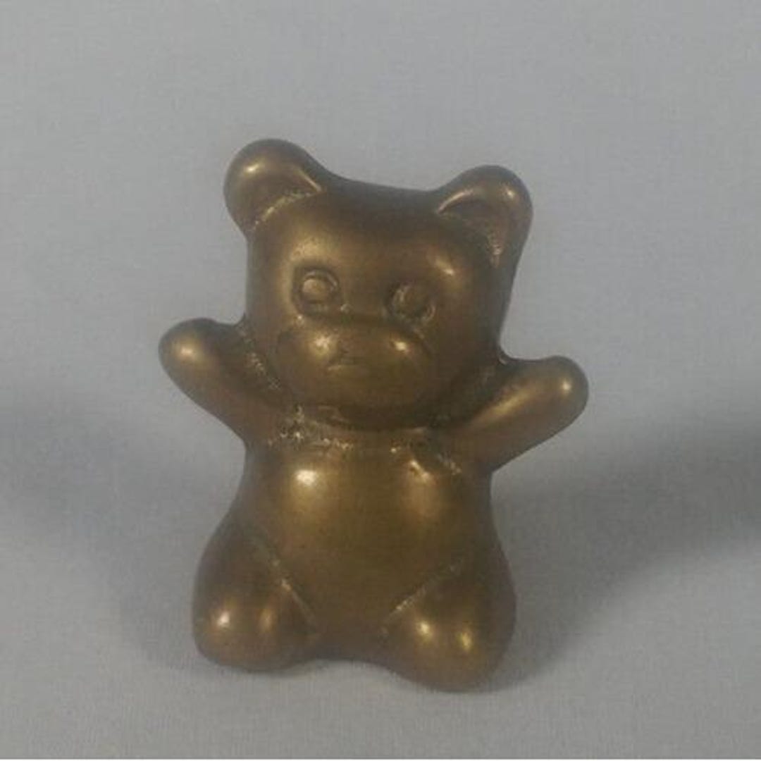 Vintage Solid Brass Teddy Bear Figurine - Paper Weight Mini 1-1/2 In - Etsy