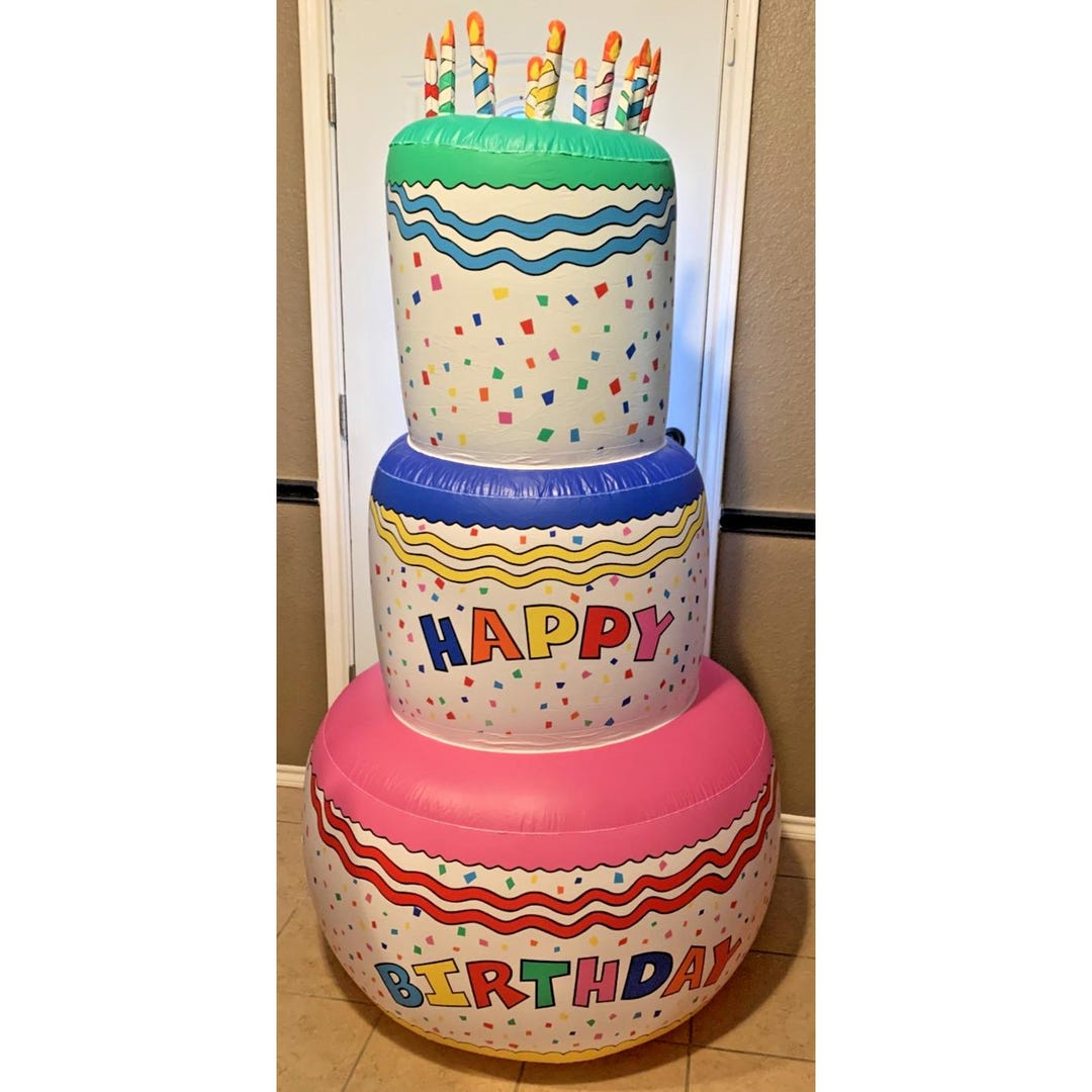 Happy Birthday Inflatable Cake With Candles - 6 Ft Tall - Etsy