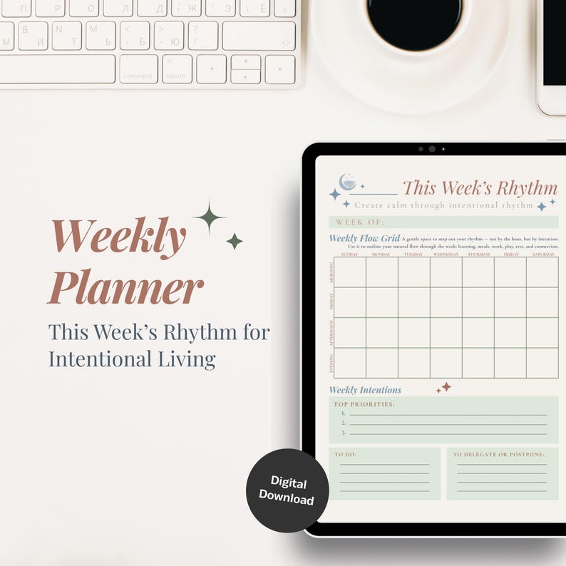 Weekly Rhythm Planner Printable – Weekly Flow for Calm, Clarity ...