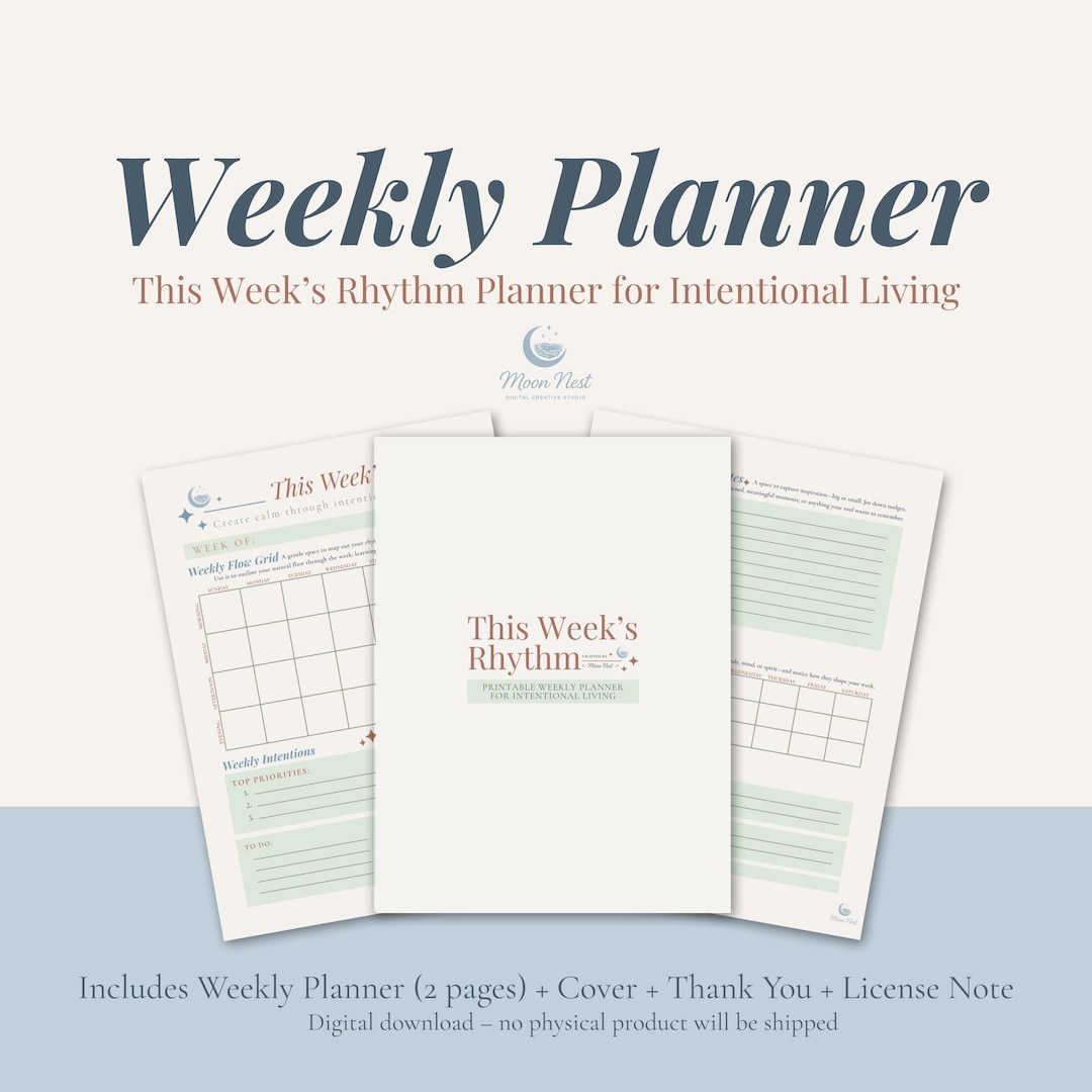 Weekly Rhythm Planner Printable – Weekly Flow for Calm, Clarity ...