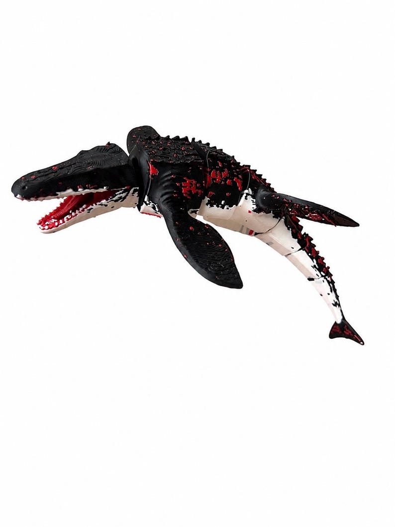 Articulated Mosasaur Toy – 3D Printed Flexible Dinosaur Fidget Figure ...