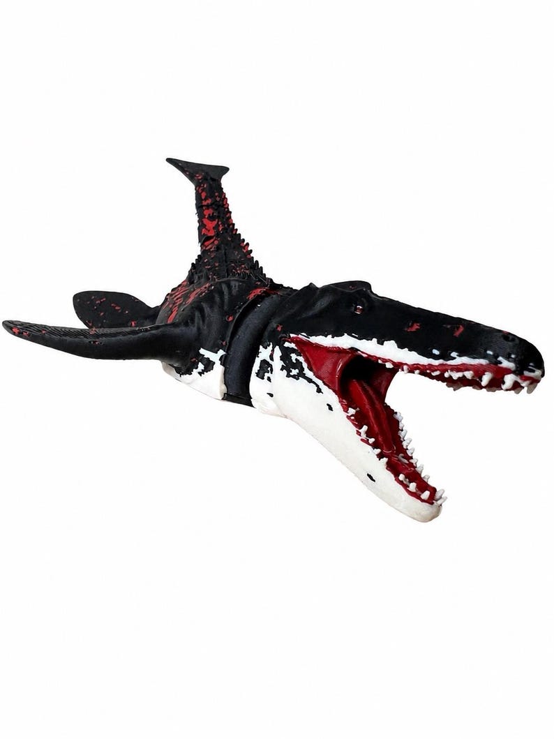 Articulated Mosasaur Toy – 3D Printed Flexible Dinosaur Fidget Figure ...