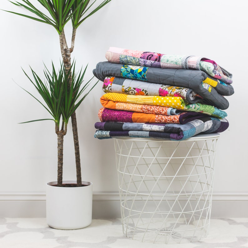 Modern Patchwork Quilt Grey Minimalist Quilt Grey Modern - Etsy