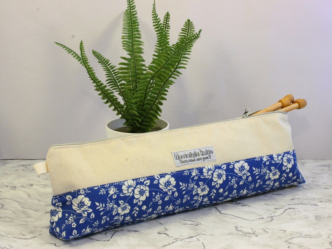 Floral Knitting Needle Storage Case, Botanical Knitting Needles Pouch ...