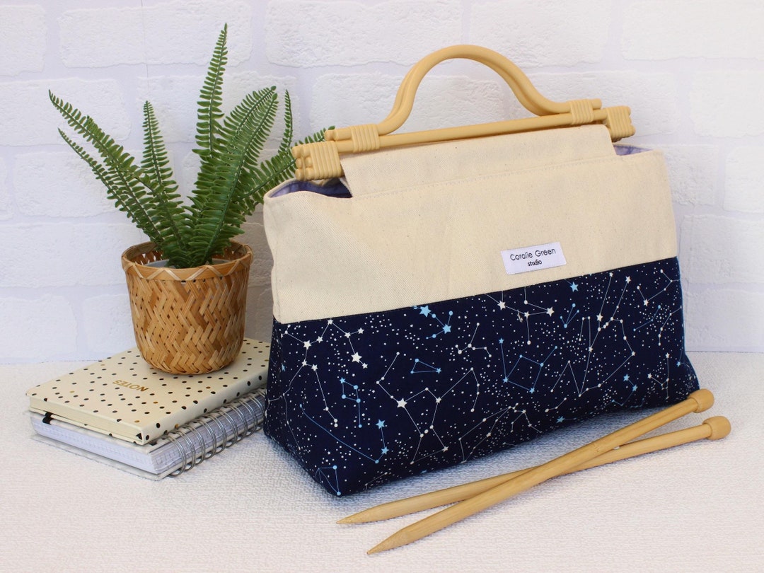 Extra Large Knitting Storage Bag, Blue Star Constellations Knitting ...
